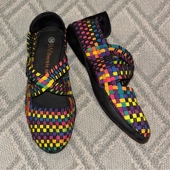 bernie mev. | Shoes | Bernie Mev Stretch Rainbow Woven Slip On Flats ...